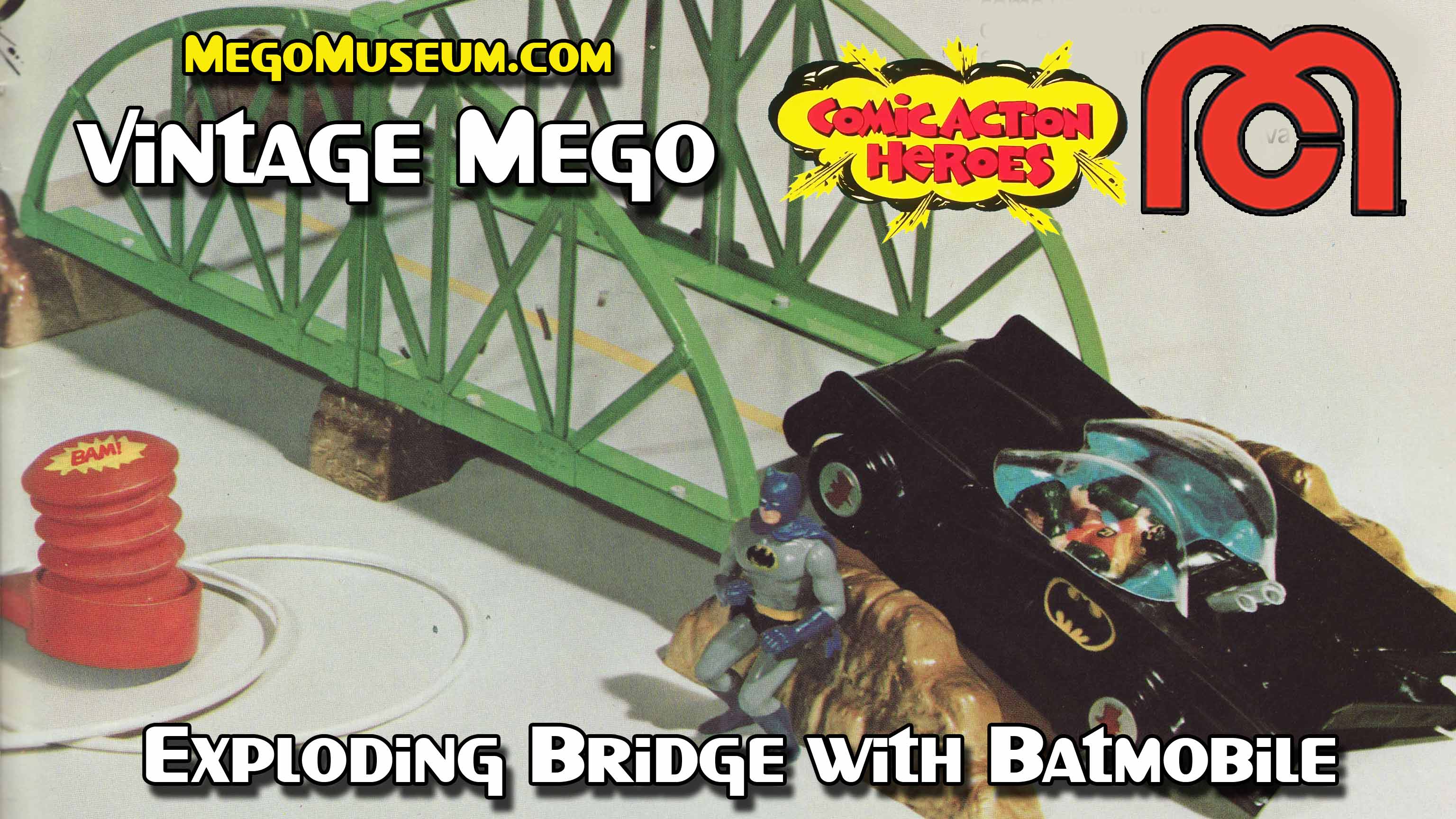 Vintage Mego Comic Action Heroes Exploding Bridge with Batmobile - Mego ...